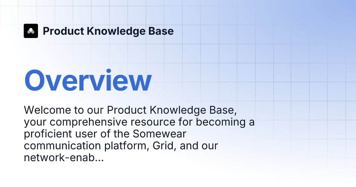 Overview | Product Knowledge Base
